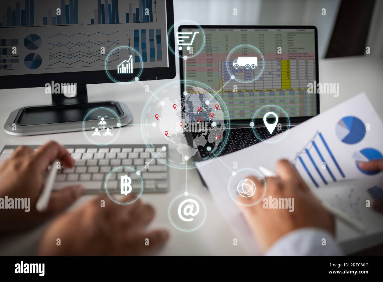 Logistics and transportation digital internet network (iot) Smart ...