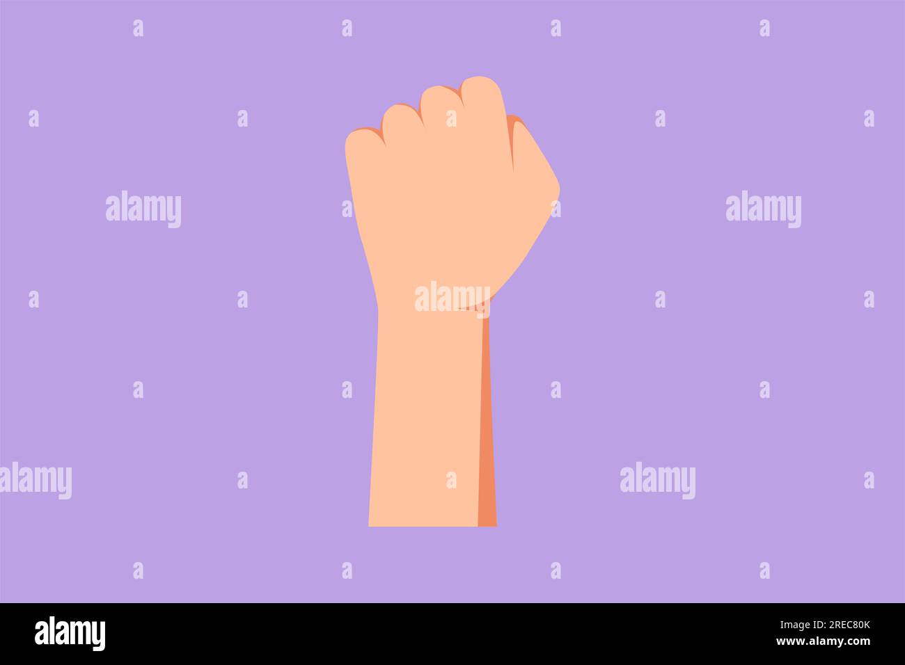 Graphic flat design drawing fist or resistance hand symbol. Fighting ...