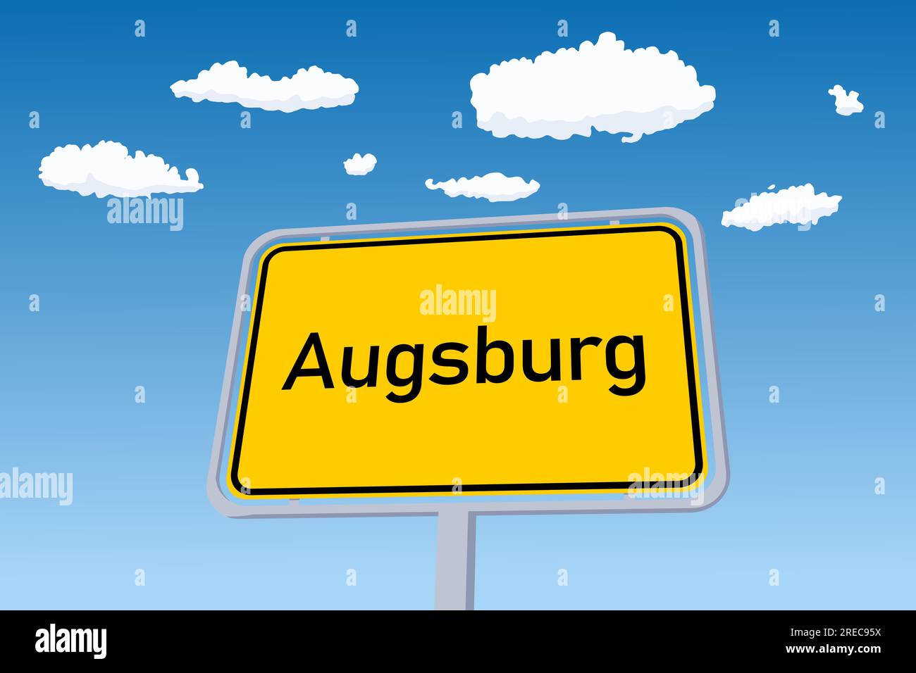 Augsburg city sign in Germany. City limit welcome road sign vector ...