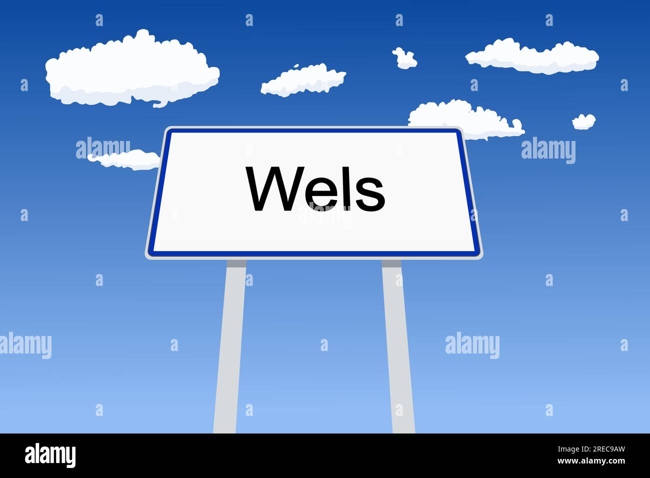 Wels city sign in Austria. City name welcome road sign vector ...
