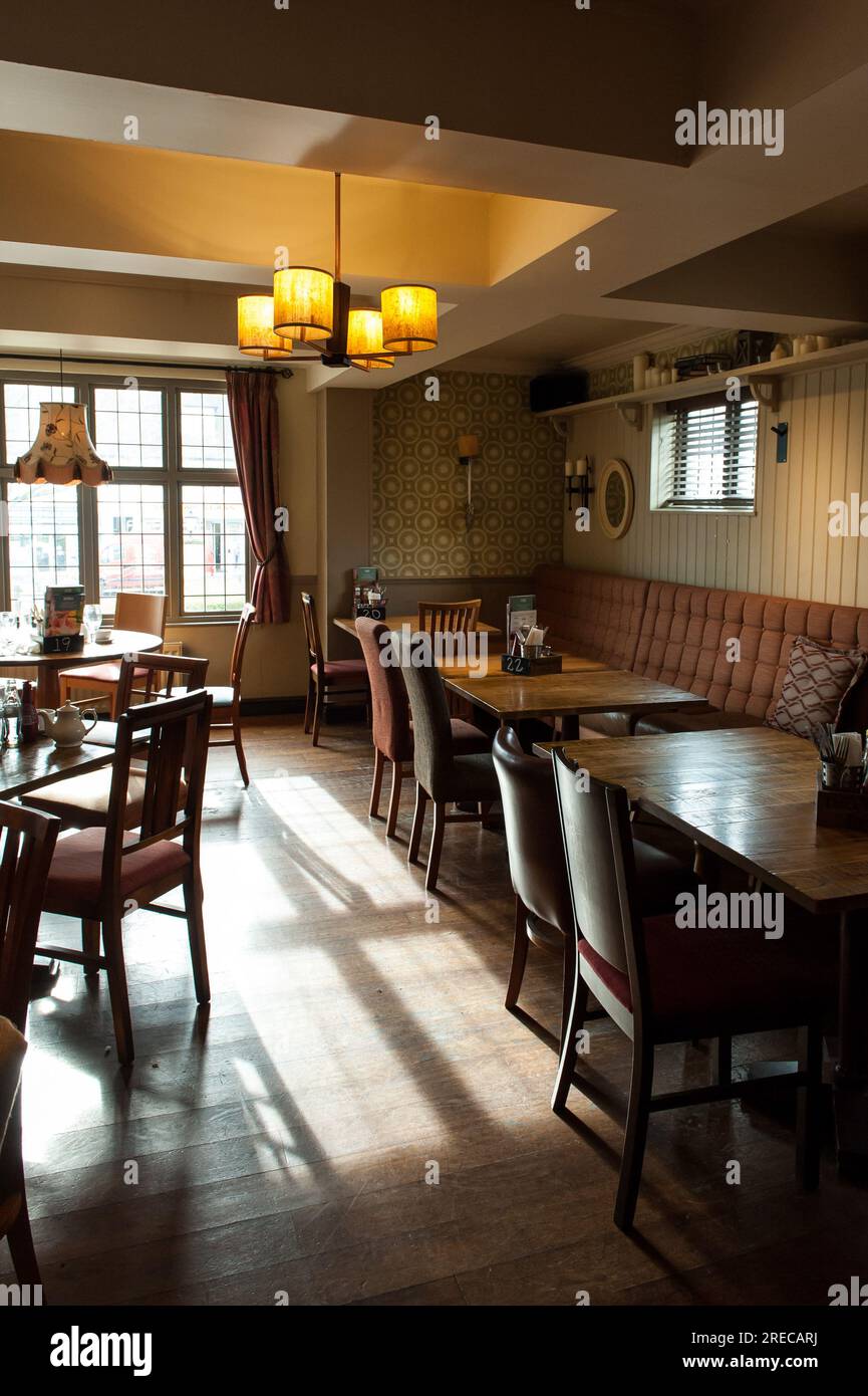 Interior of Harrow pub Duck in the Pond, ready to open up for the day ...