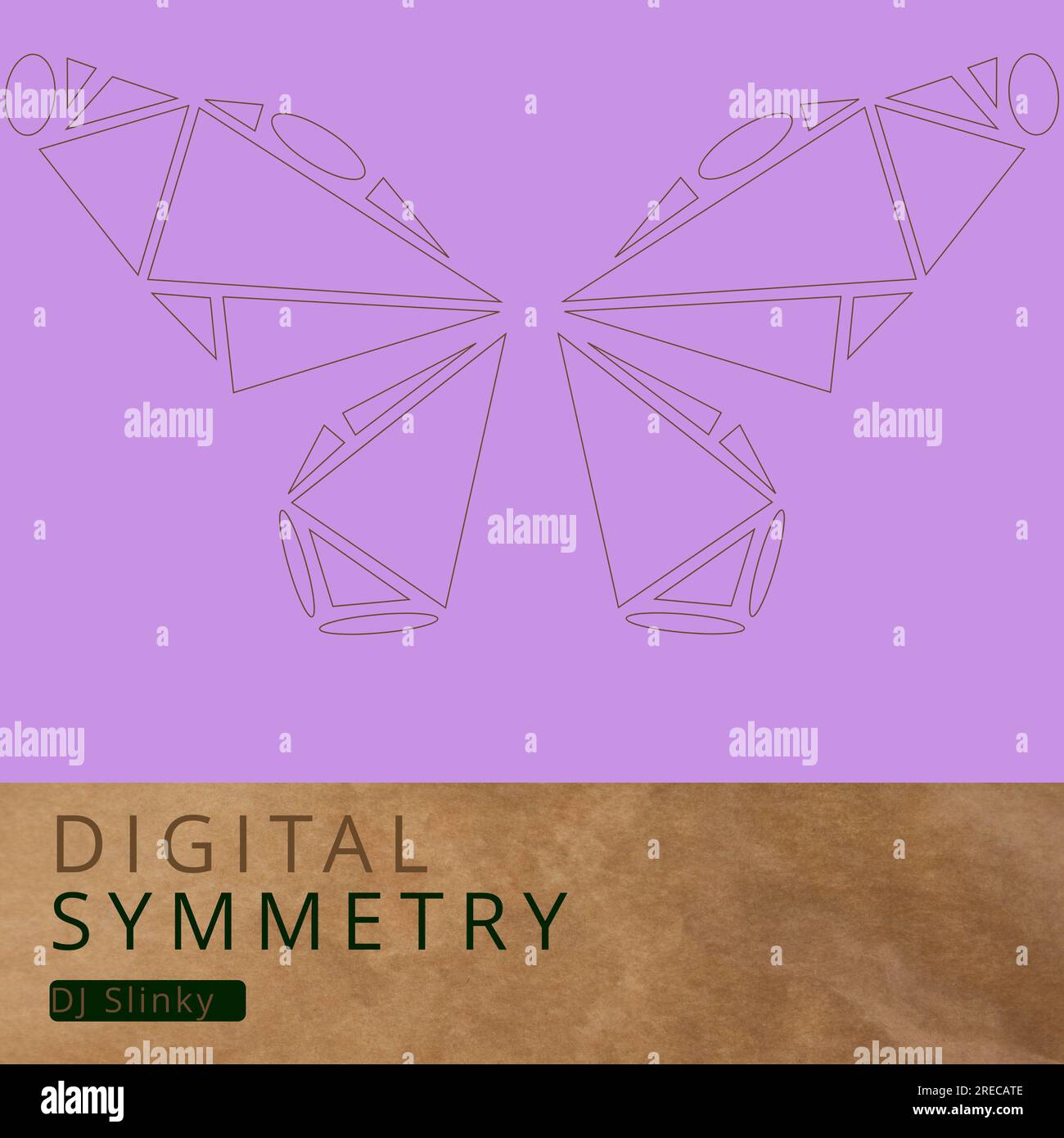 Composition of dj slinky digital symmetry text over drawing of ...