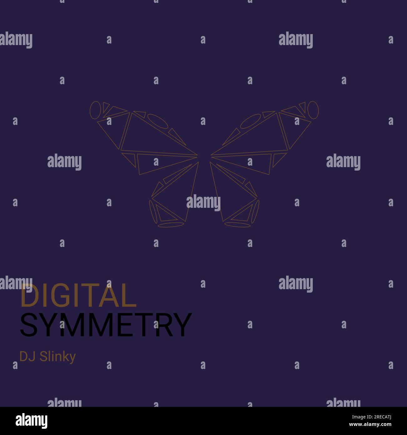 Composition of dj slinky digital symmetry text over drawing of ...