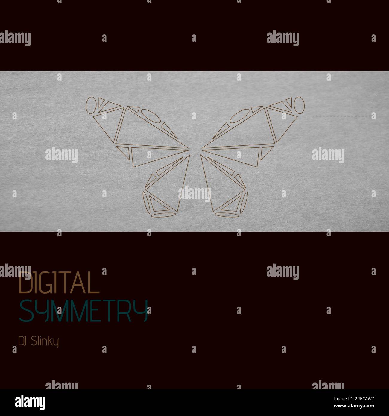 Composition of dj slinky digital symmetry text over drawing of ...