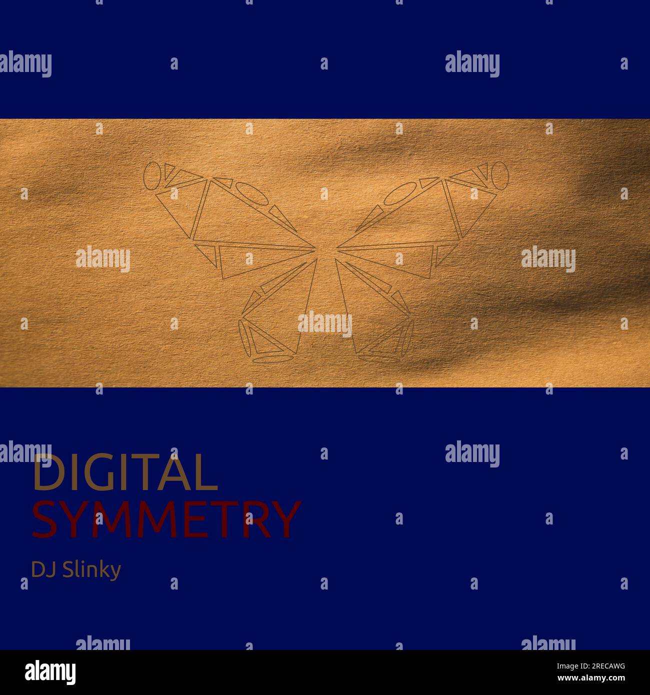 Composition of dj slinky digital symmetry text over drawing of ...