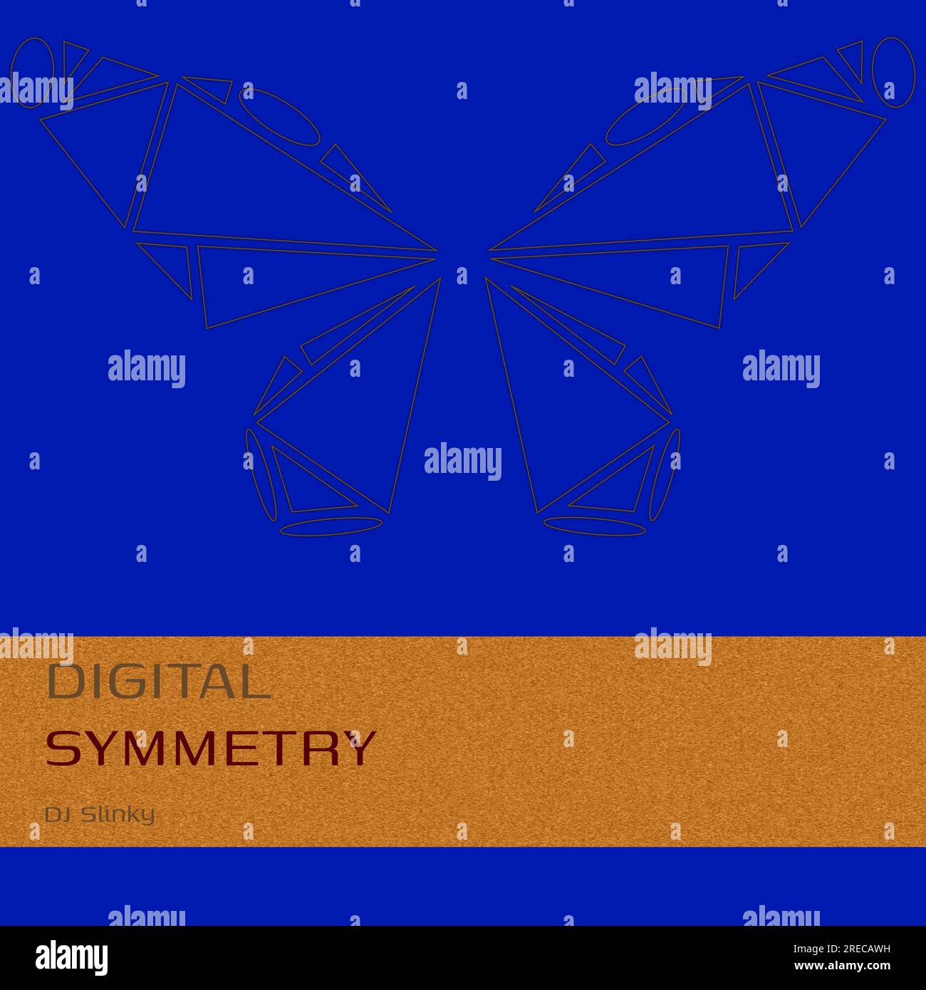 Composition of dj slinky digital symmetry text over drawing of ...