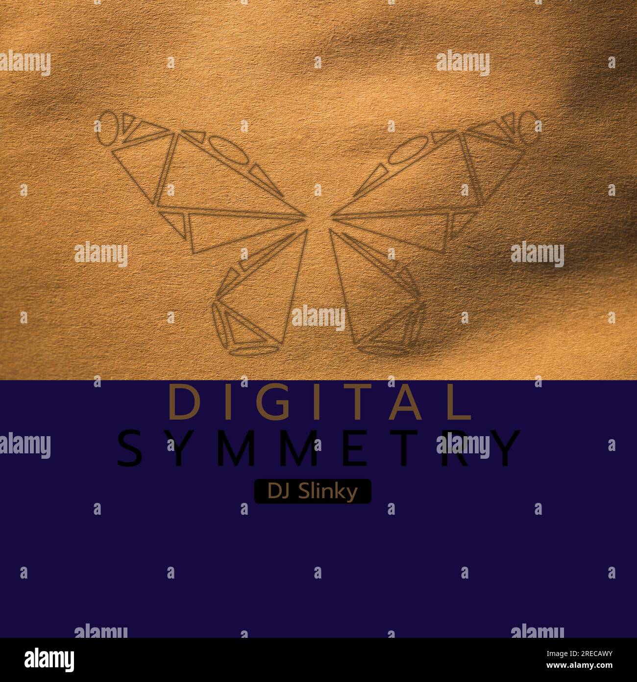 Composition of dj slinky digital symmetry text over drawing of ...