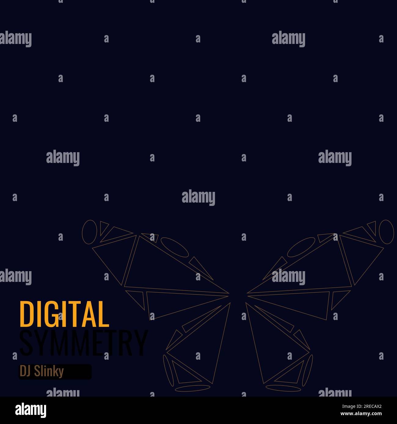 Composition of dj slinky digital symmetry text over drawing of ...