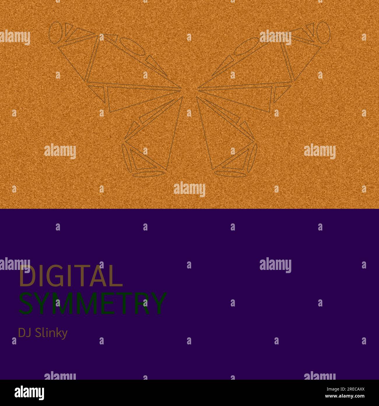 Composition of dj slinky digital symmetry text over drawing of ...