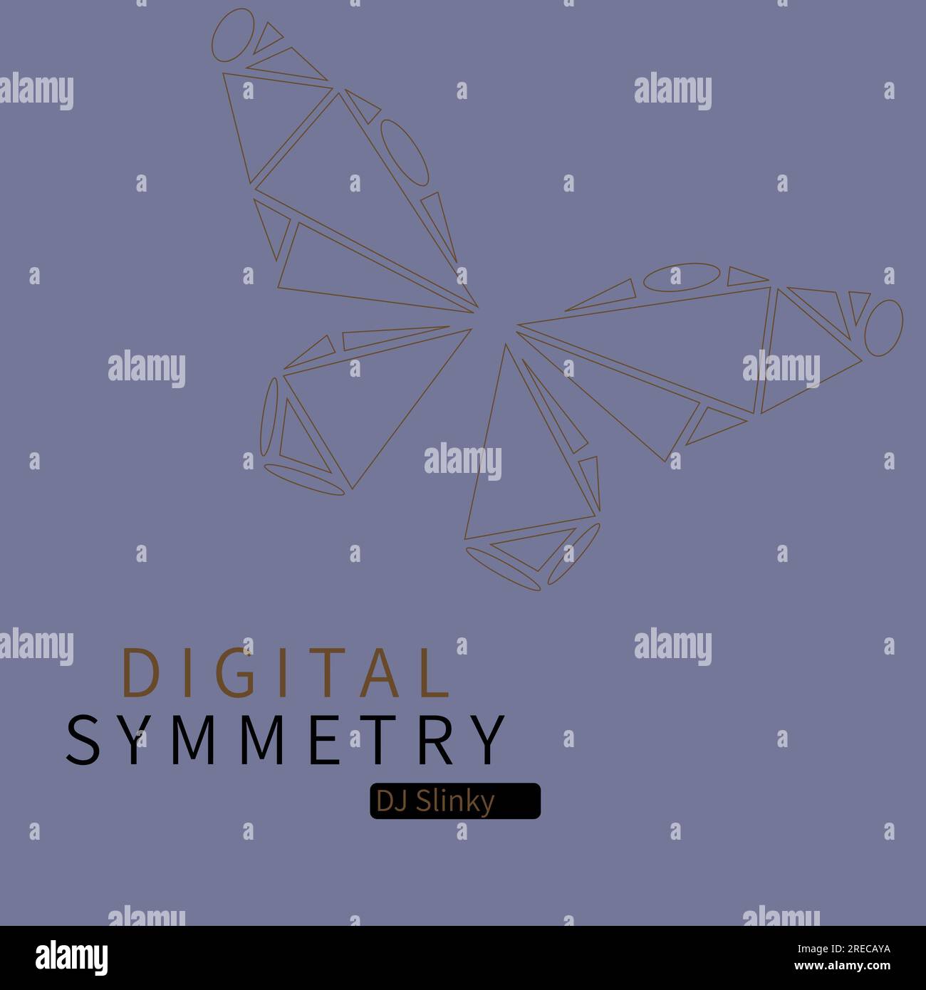Composition of dj slinky digital symmetry text over drawing of ...