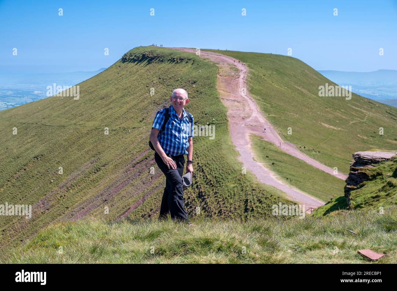 David Stephens pictured on Corn Du with Pen y Fanin beyond in the ...