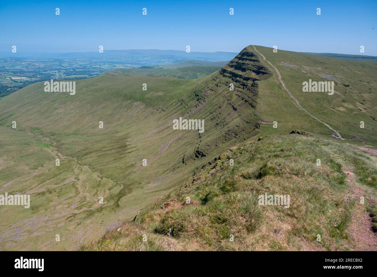Cribyn photographed from Pen y Fan, the Brecon Beacons National Park ...