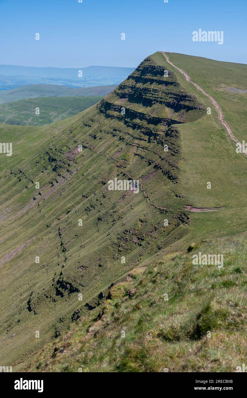Cribyn photographed from Pen y Fan, the Brecon Beacons National Park ...