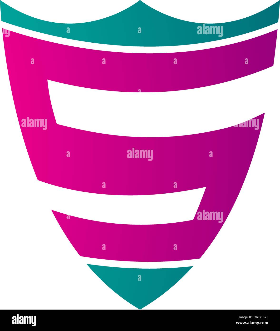 Magenta and Green Shield Shaped Letter S Icon on a White Background ...
