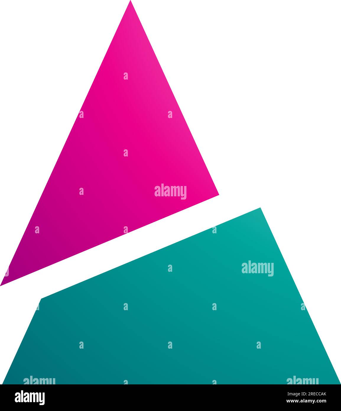 Magenta and Green Split Triangle Shaped Letter A Icon on a White ...