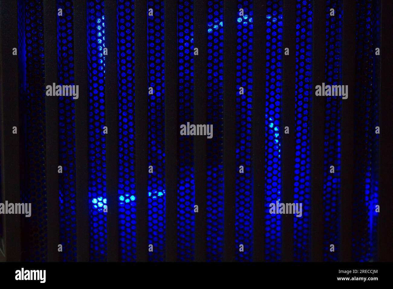 Cooler of processor with neon light. LED Light, CPU Cooler. Computer ...