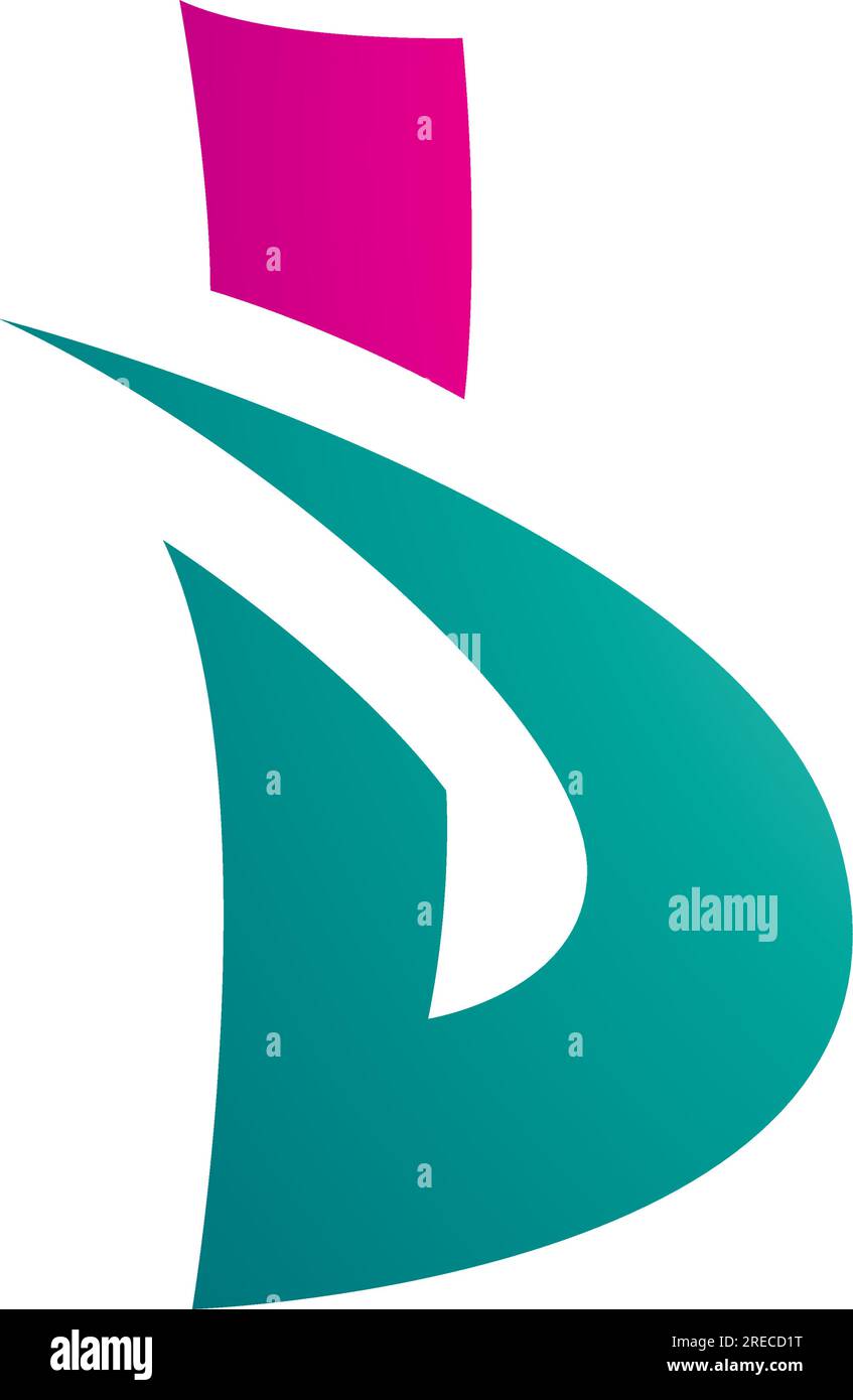Persian Green and Magenta Bold Spiky Letter B Icon on a White ...