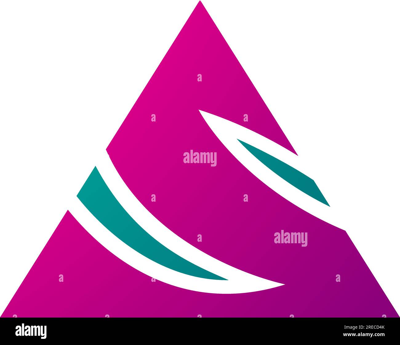 Magenta and Green Triangle Shaped Letter S Icon on a White Background ...