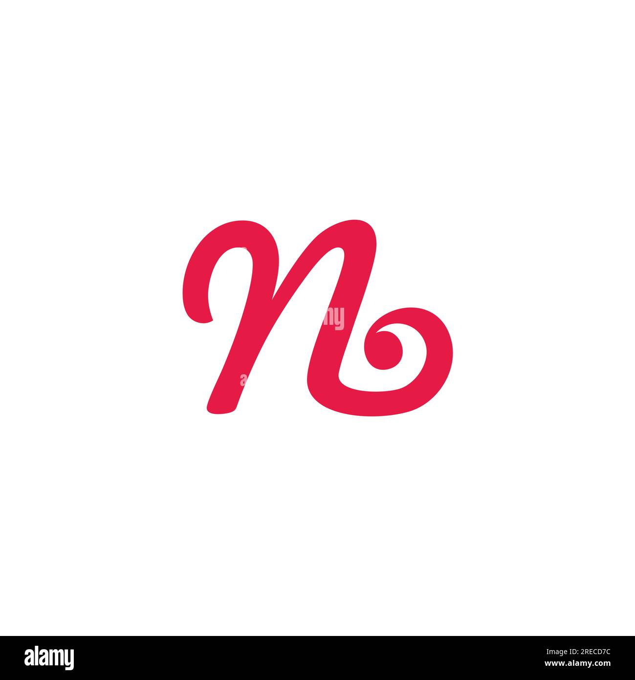 letter nb doodle spiral loop logo vector Stock Vector Image & Art - Alamy