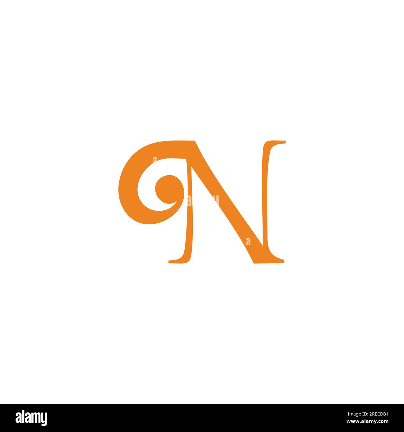 letter n cute abstract spiral logo vector Stock Vector Image & Art - Alamy
