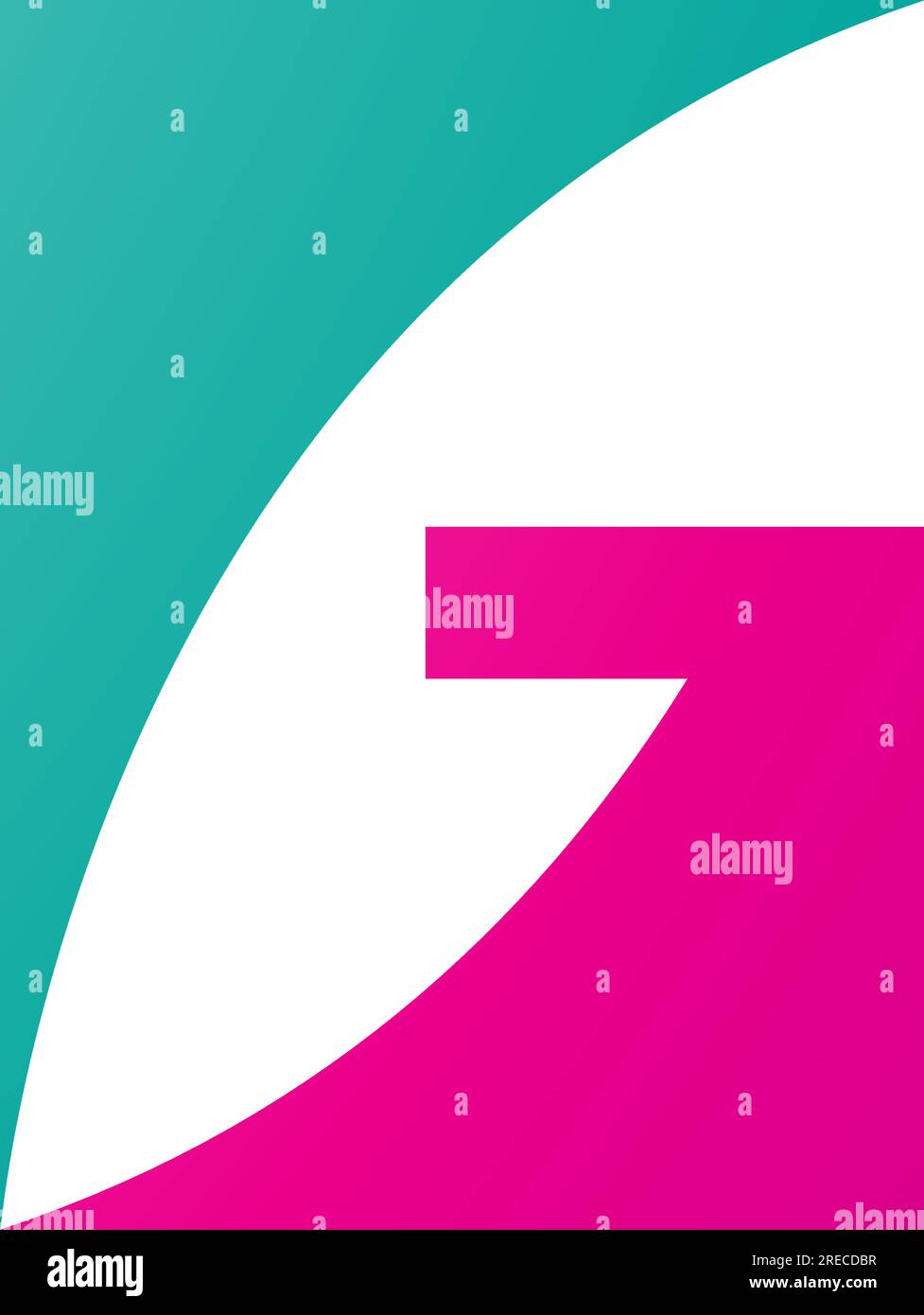 Persian Green and Magenta Rectangular Letter G Icon on a White ...