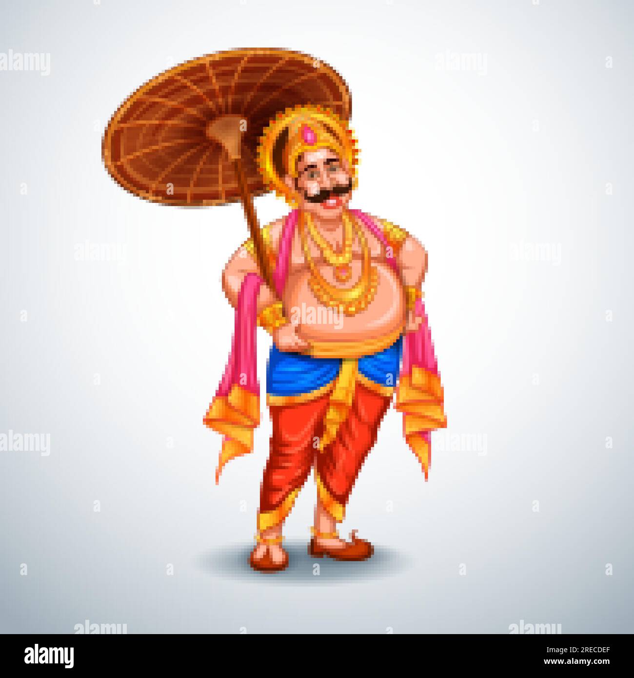 illustration of King Mahabali in Onam traditional festival background ...