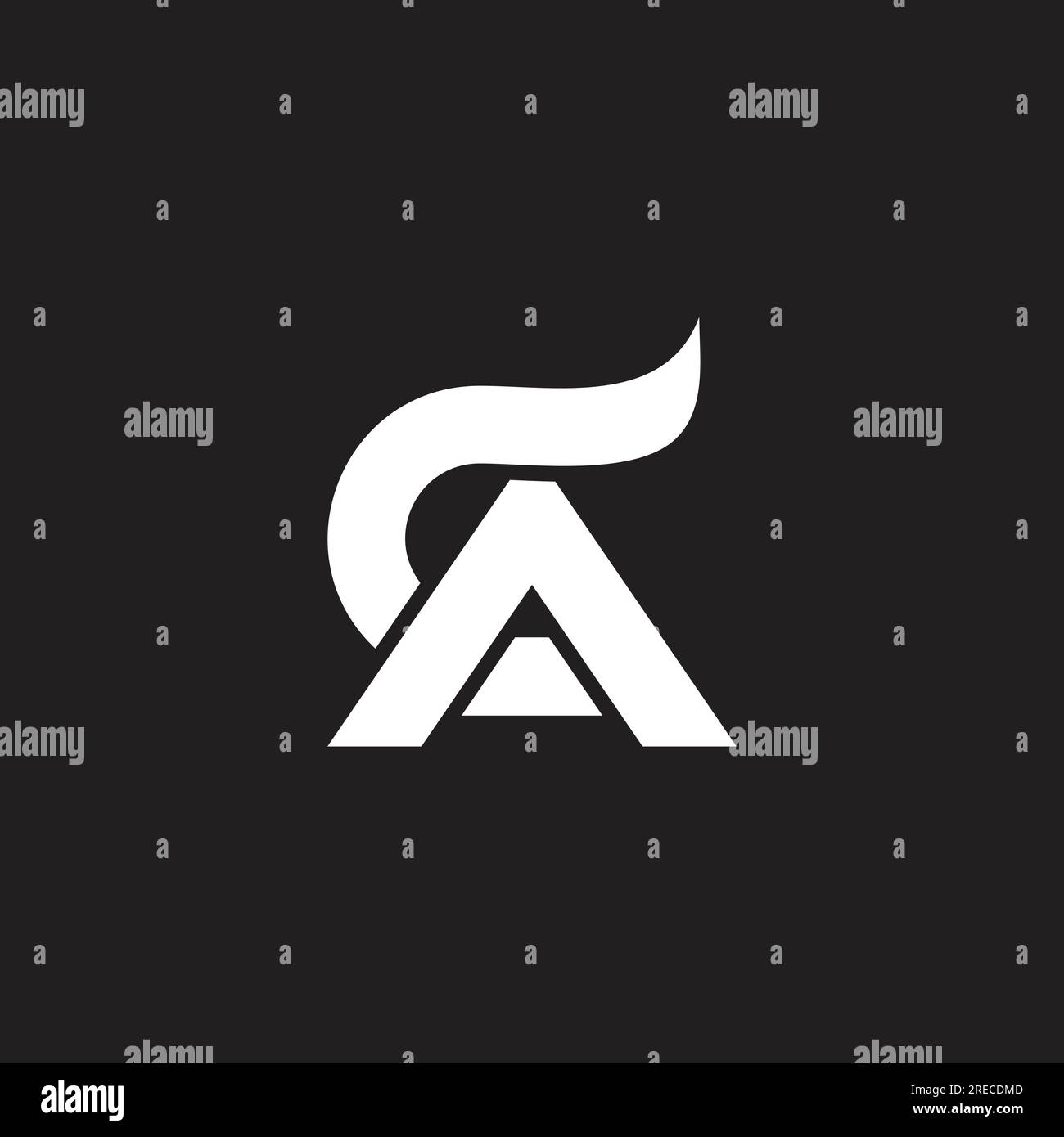 letter ca curves triangle simple geometric logo vector Stock Vector ...