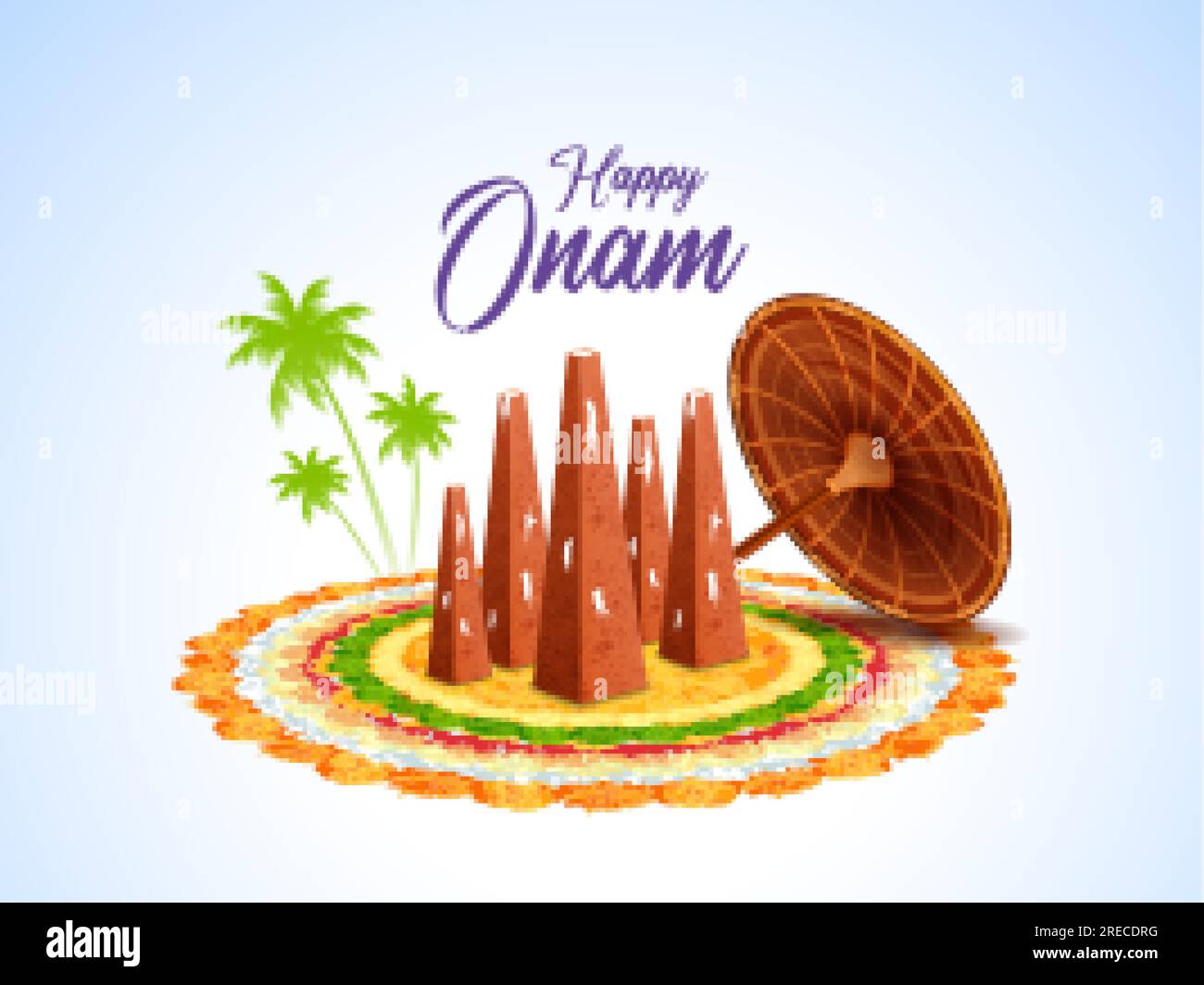 illustration of Colorful flower Pooklam rangoli design in celebration ...