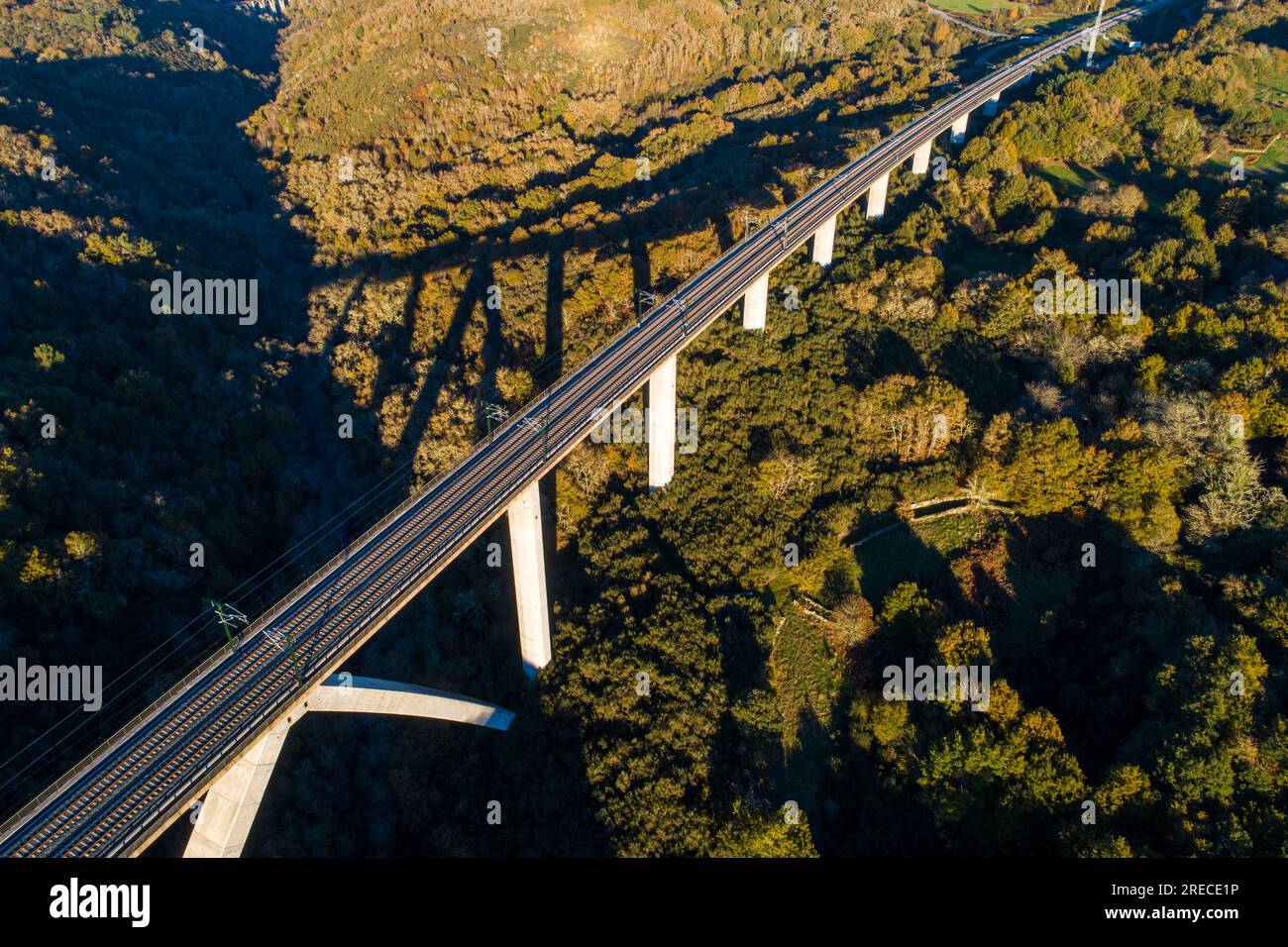 Aerial view of a Bridge of a high-speed railroad line Stock Photo - Alamy