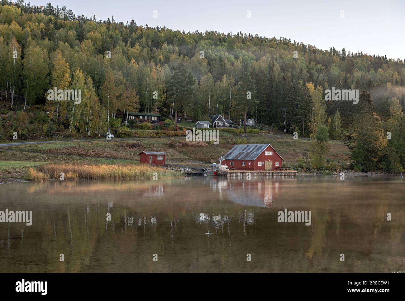 Swedish houses and mountain ant the sea at skuleberget campsite caravan ...