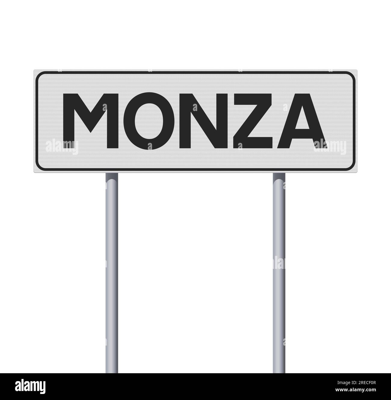 Vector illustration of the City of Monza (Italy) entrance white road ...
