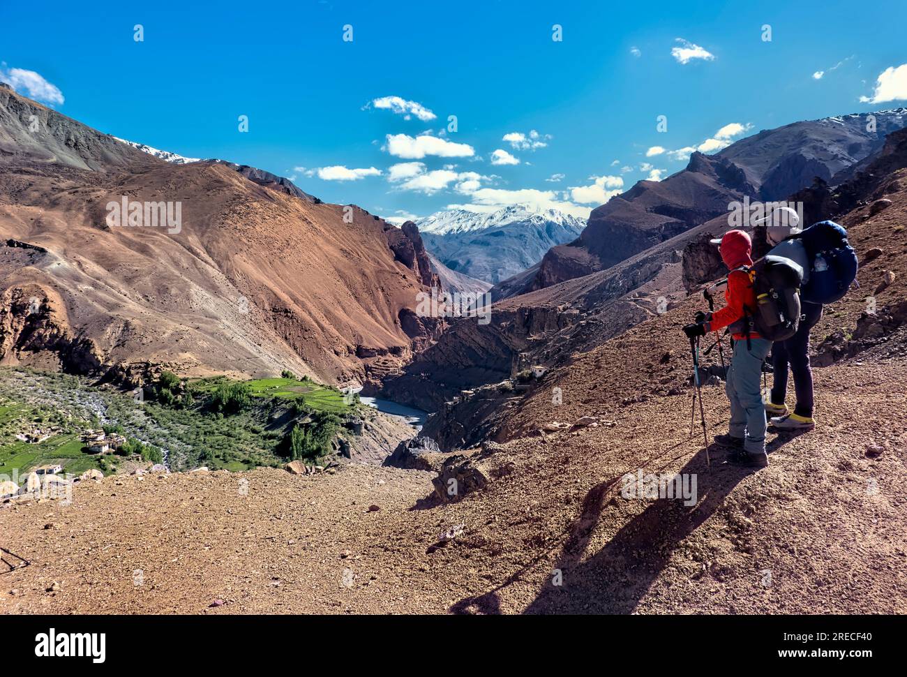 Trekking to Phugtal (Phuktal) Monastery, Zanskar, Ladakh, India Stock ...