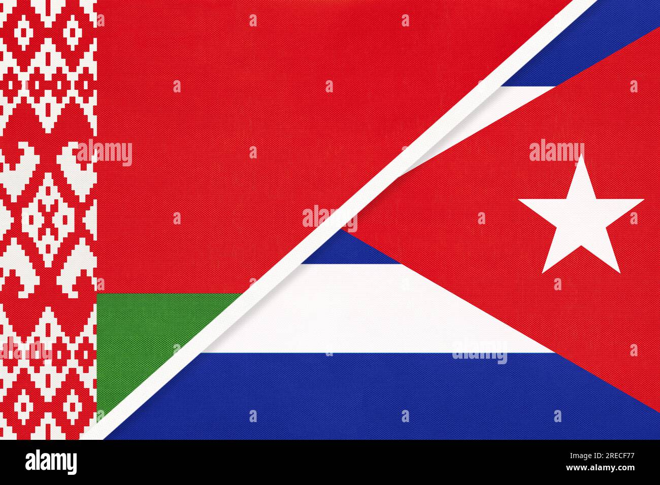 Belarus and Cuba, symbol of country. Belarusian vs Cuban national flags ...