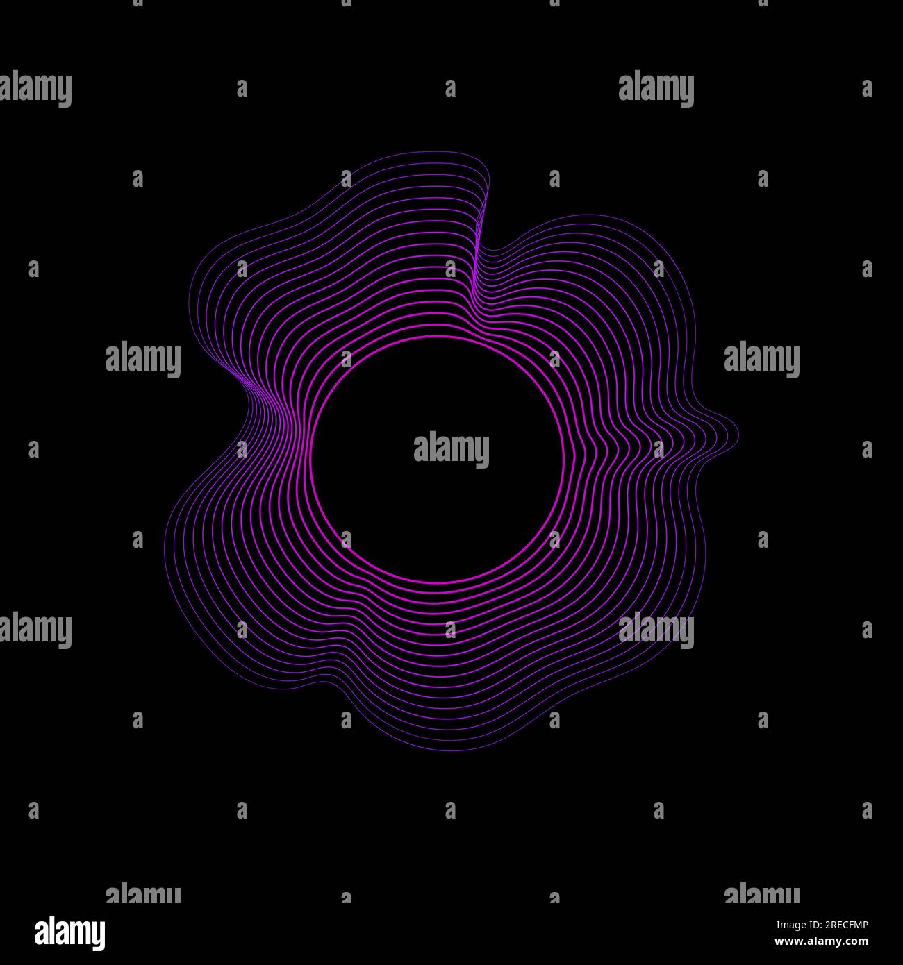 Circle of sound waves. Neon round music sound wave for equalizer ...