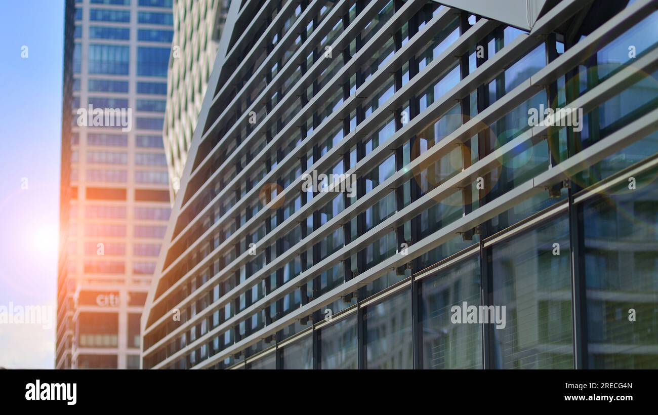 Modern building facade. Abstract modern architecture in minimal style ...