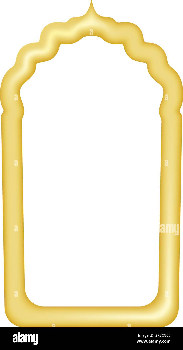 Gold outline of an arabic window. Vector illustration Stock Vector ...