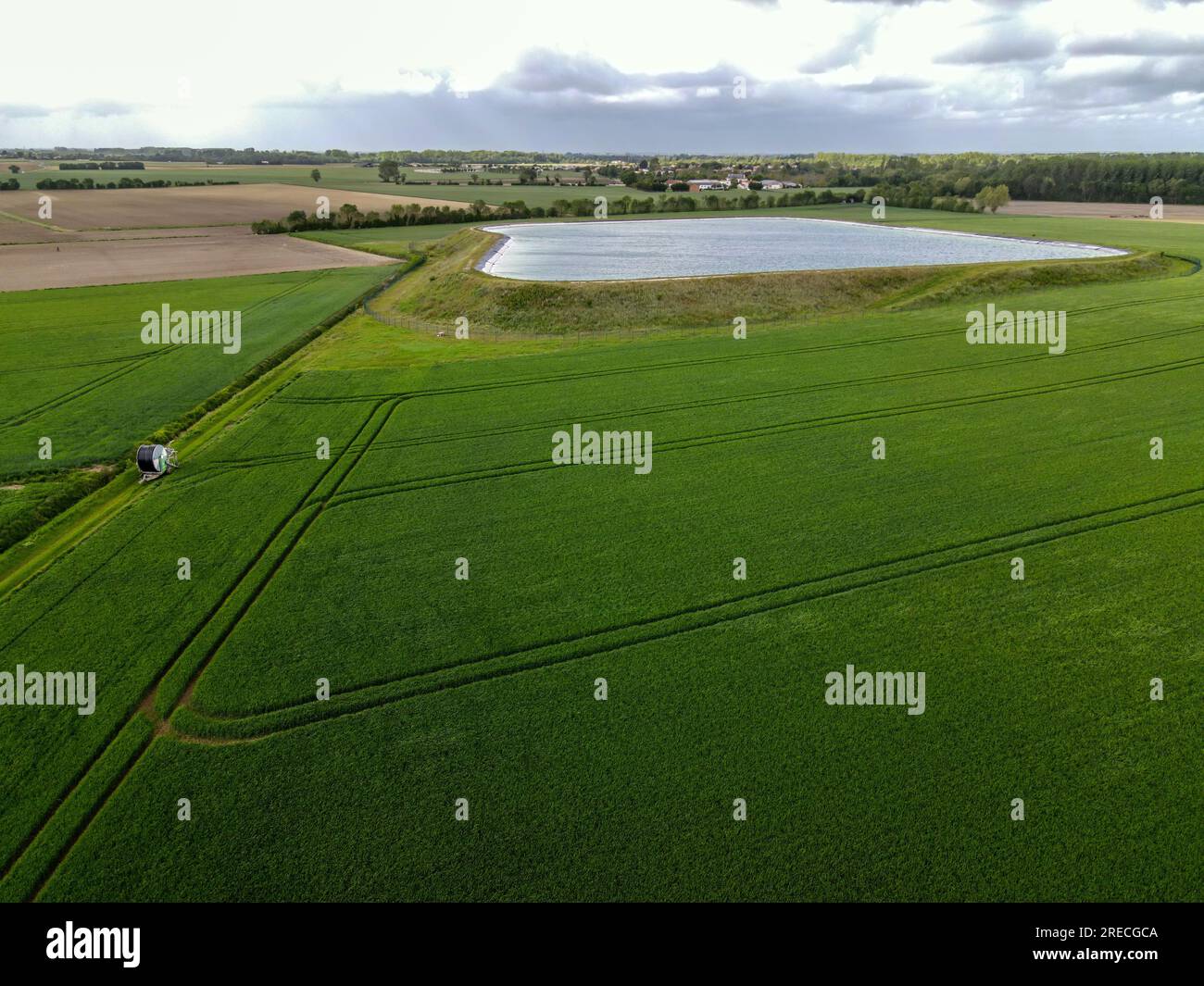 Aerial view of a substitution water reserve in La Laigne (central ...