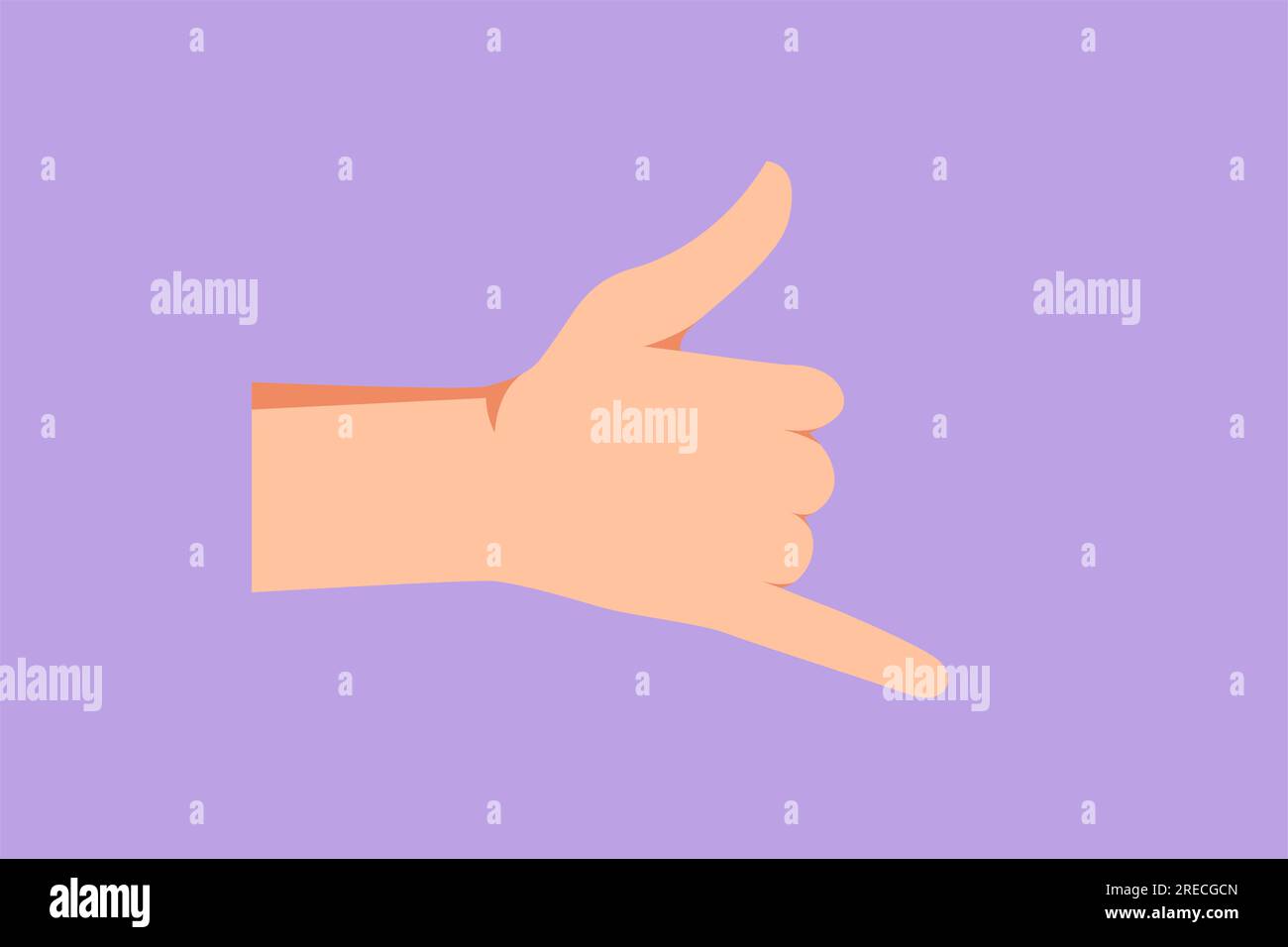 Graphic flat design drawing hand making hang lose sign. Hawaiian hand ...