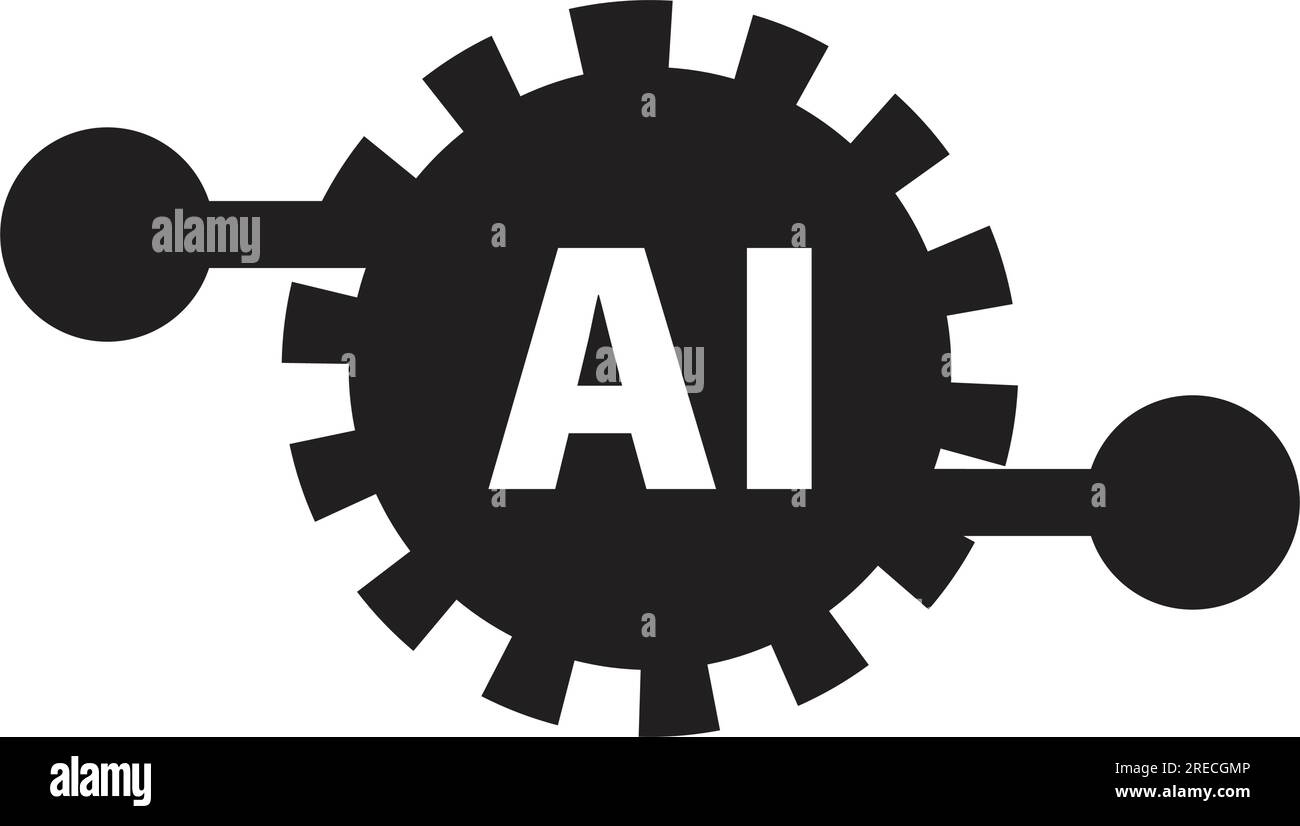 AI, Artificial intelligence icon digital micro chip for computer and ...