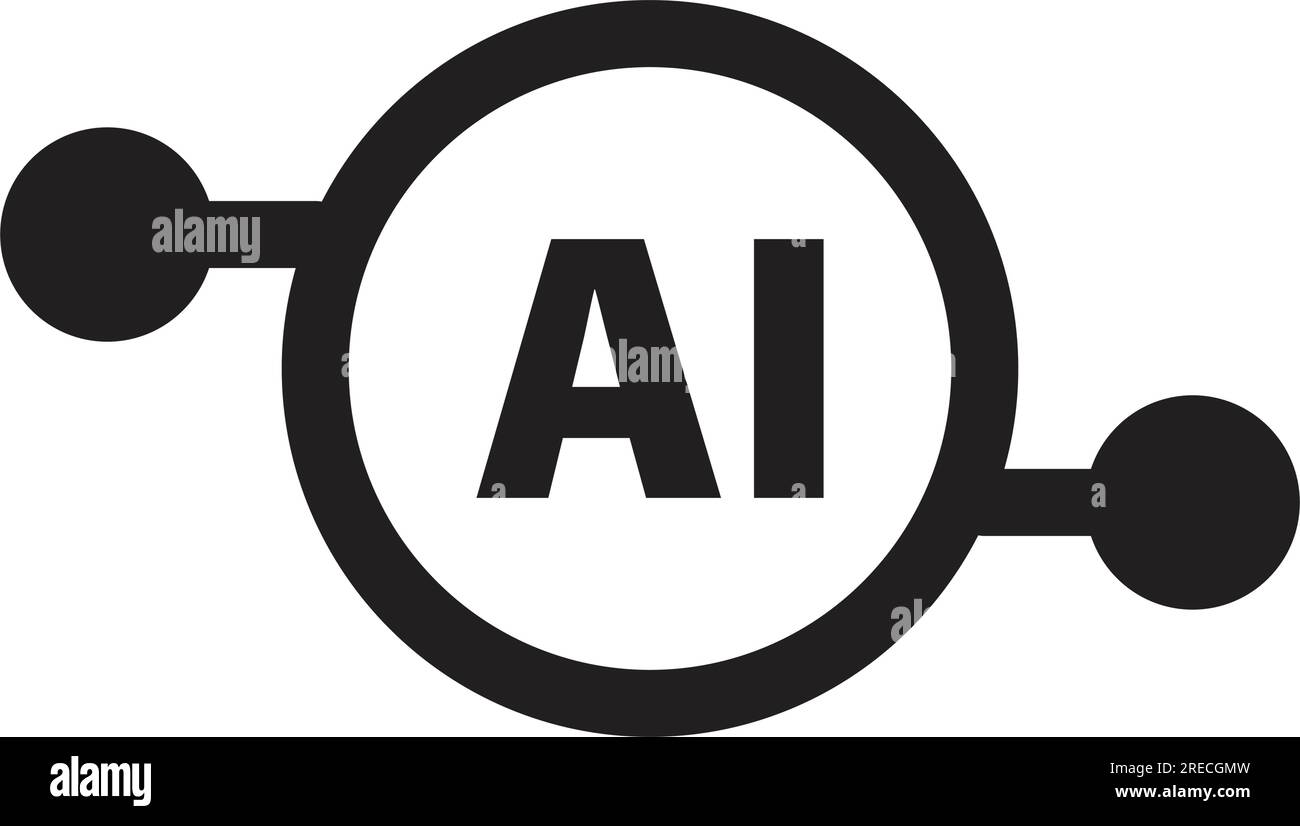 AI, Artificial intelligence icon digital micro chip for computer and ...