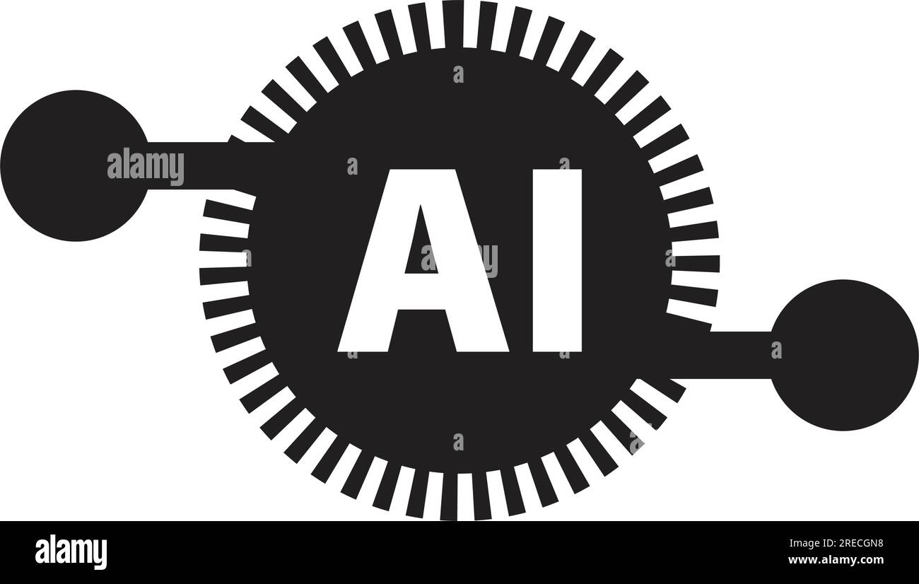 AI, Artificial intelligence icon digital micro chip for computer and ...