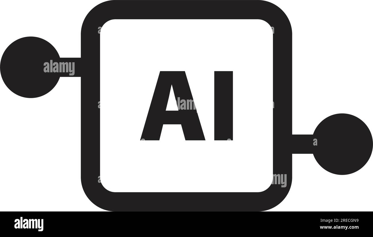 AI, Artificial intelligence icon digital micro chip for computer and ...
