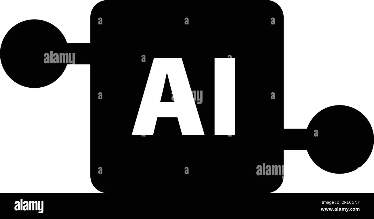 AI, Artificial intelligence icon digital micro chip for computer and ...