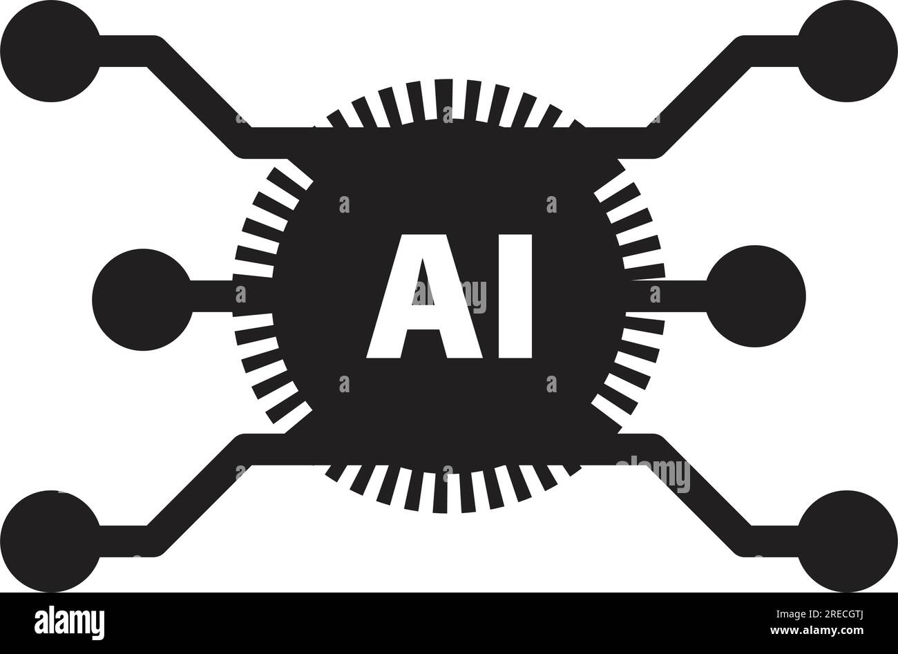 AI, Artificial intelligence icon digital micro chip for computer and ...