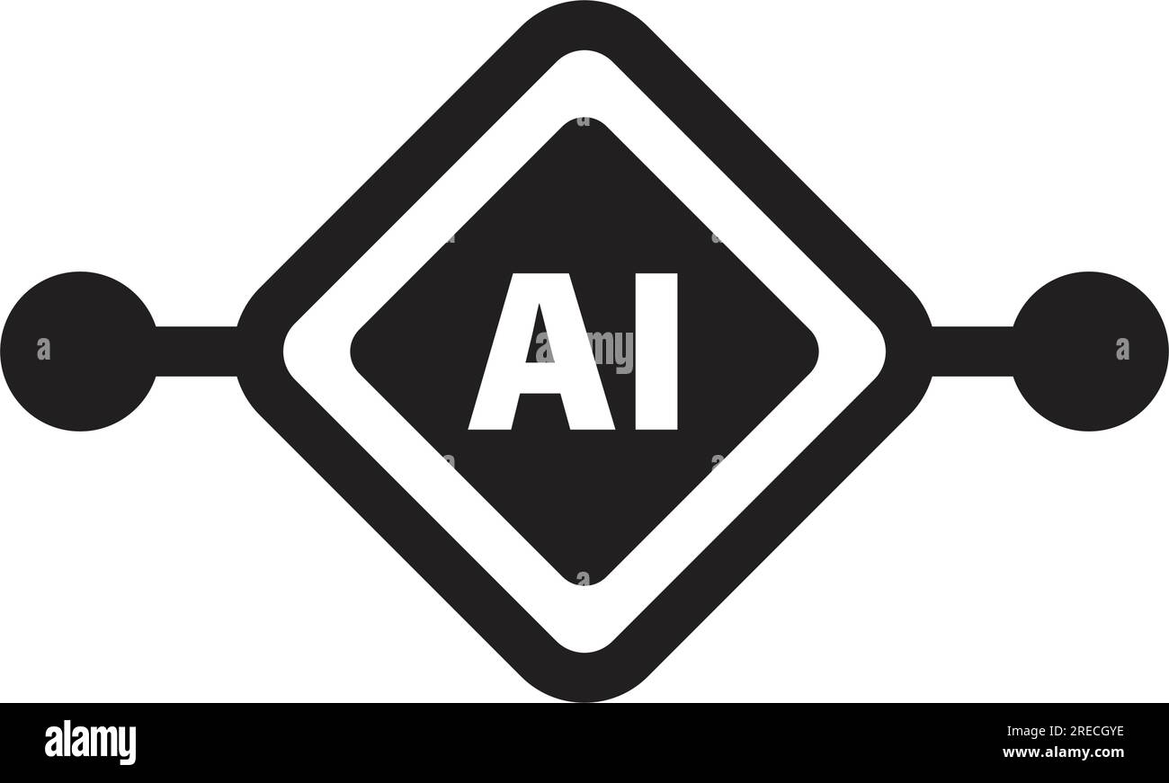 AI, Artificial intelligence icon digital micro chip for computer and ...