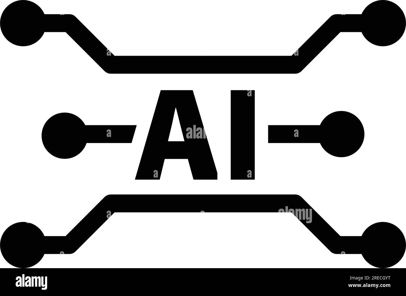 AI, Artificial intelligence icon digital micro chip for computer and ...