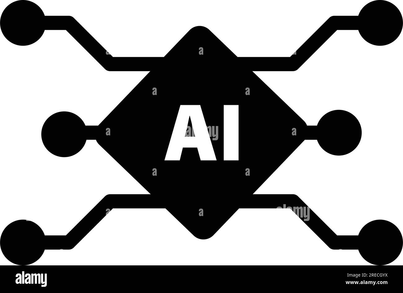 AI, Artificial intelligence icon digital micro chip for computer and ...