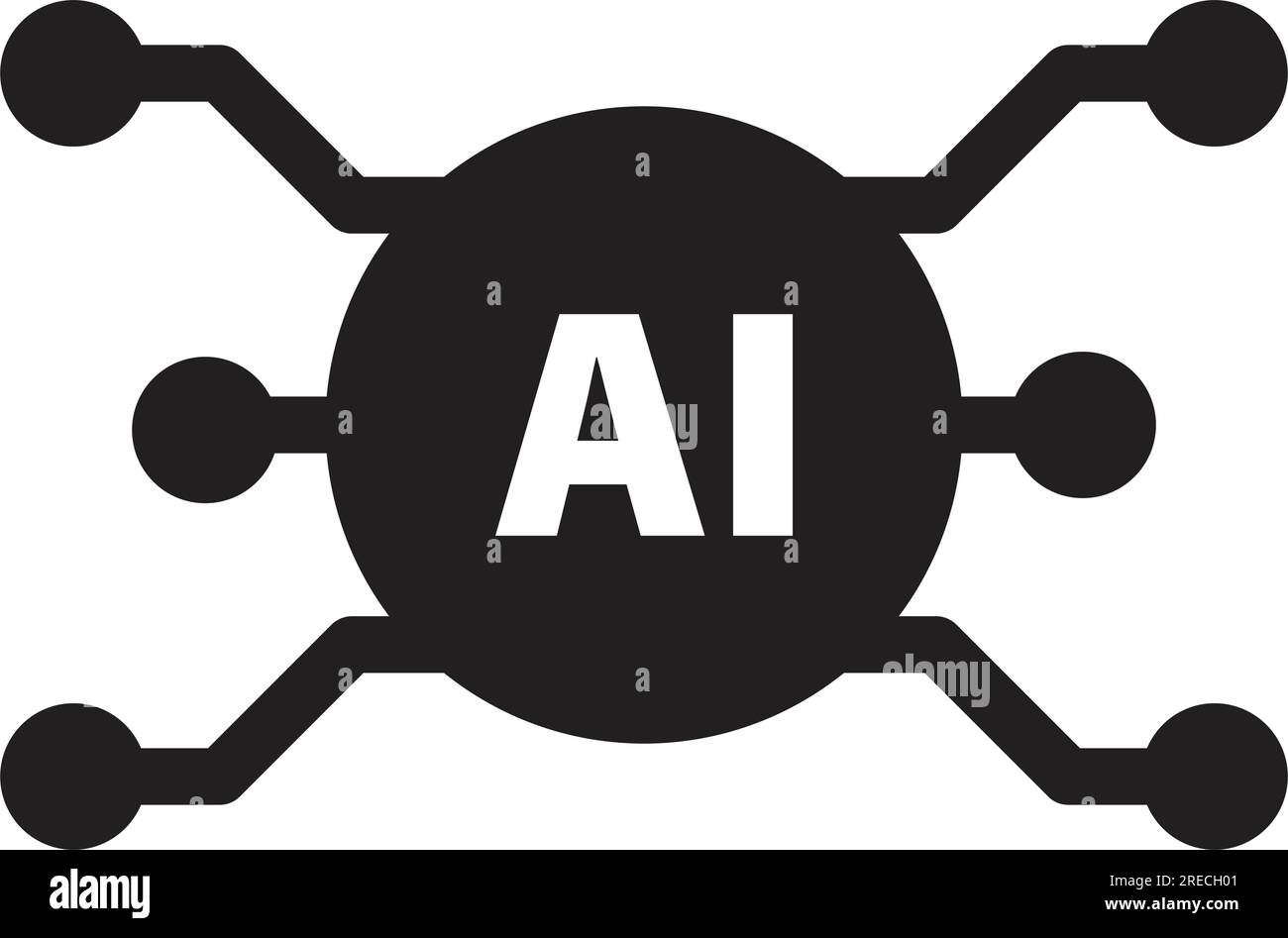 AI, Artificial intelligence icon digital micro chip for computer and ...