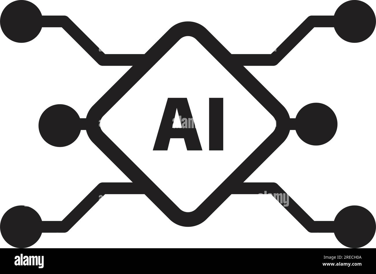 AI, Artificial intelligence icon digital micro chip for computer and ...