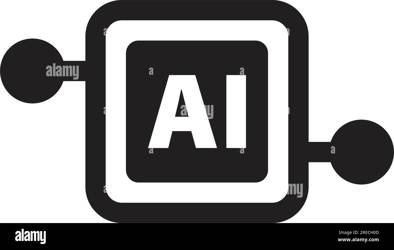 AI, Artificial intelligence icon digital micro chip for computer and ...